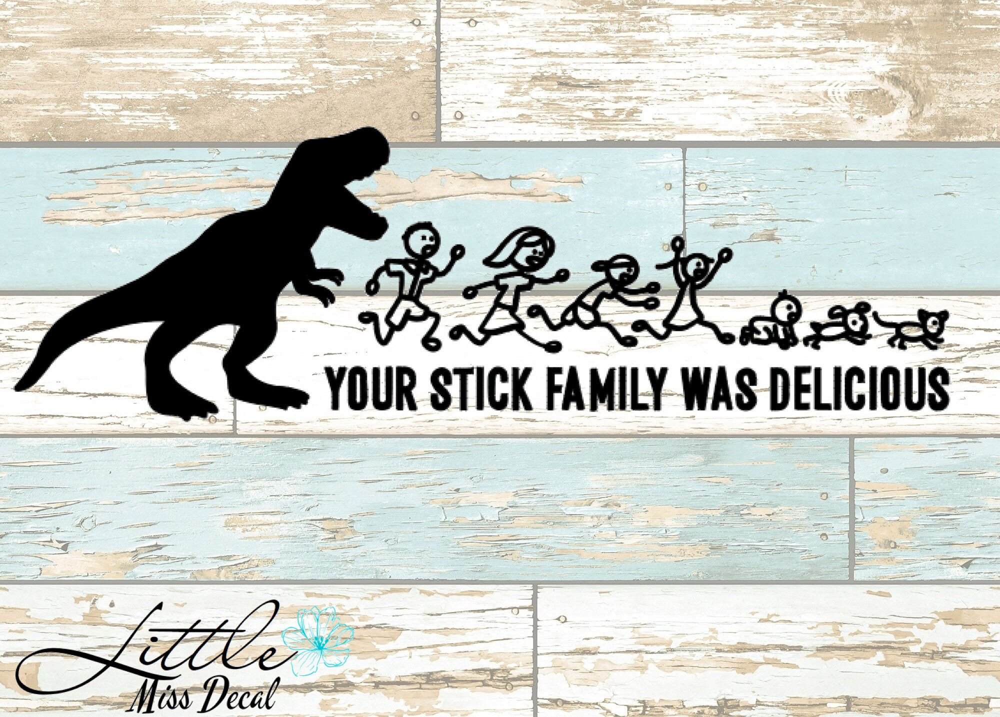 Dino Stick Family Vinyl Decal, Stick Family Car Decal, Stick Family ...
