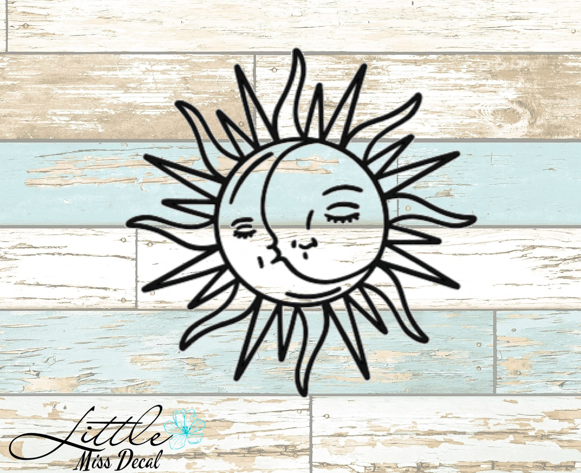 Sun and Moon Decal, Sun and Moon Sticker, Sun Vinyl Sticker, Sun Decal ...