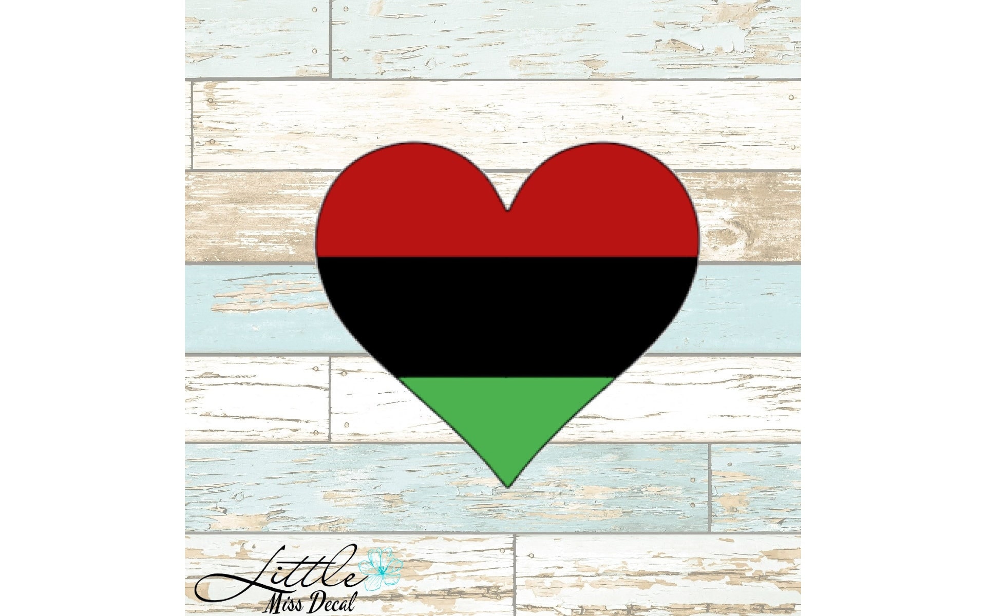Pan African Flag Decal, Juneteenth Decal, Heart Decal, Decal for Car ...