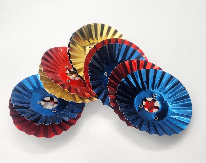 Lot of 10 Vintage Doubl-glo Aluminum Foil Light Reflectors, Multi-color ...