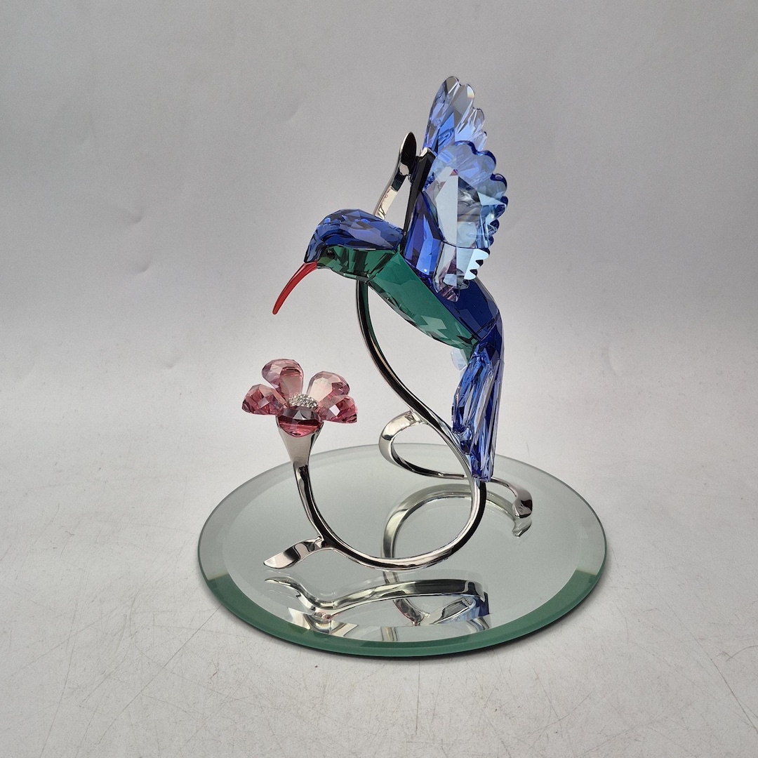 Artist Signed Swarovski Crystal Paradise Birds Hummingbird With Rose ...