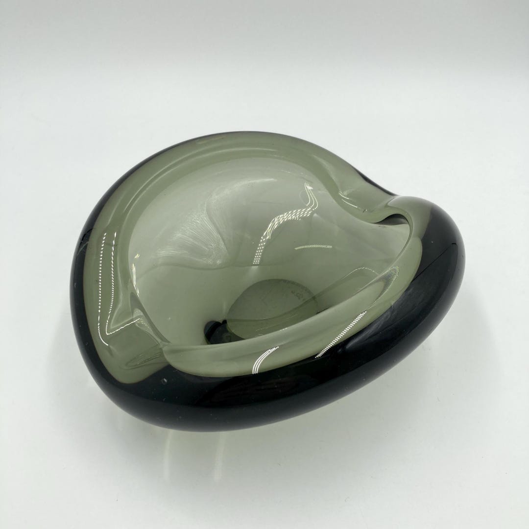 Signed 1961 PER LUTKEN HOLMEGAARD Smoke Grey Art Glass Ashtray - Etsy