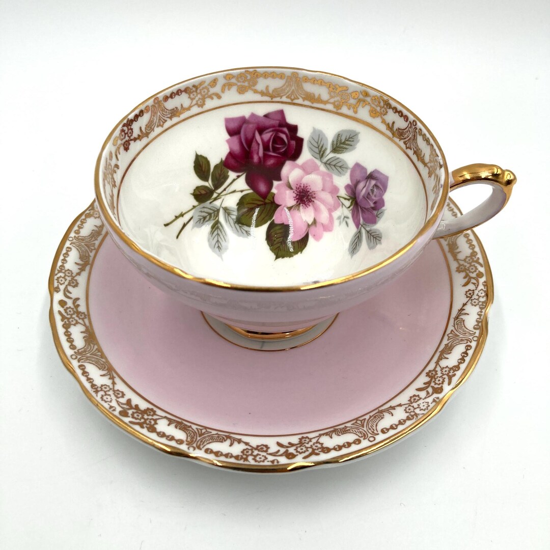 Sutherland Cup and Saucer With Multicolored Pink Roses - Etsy