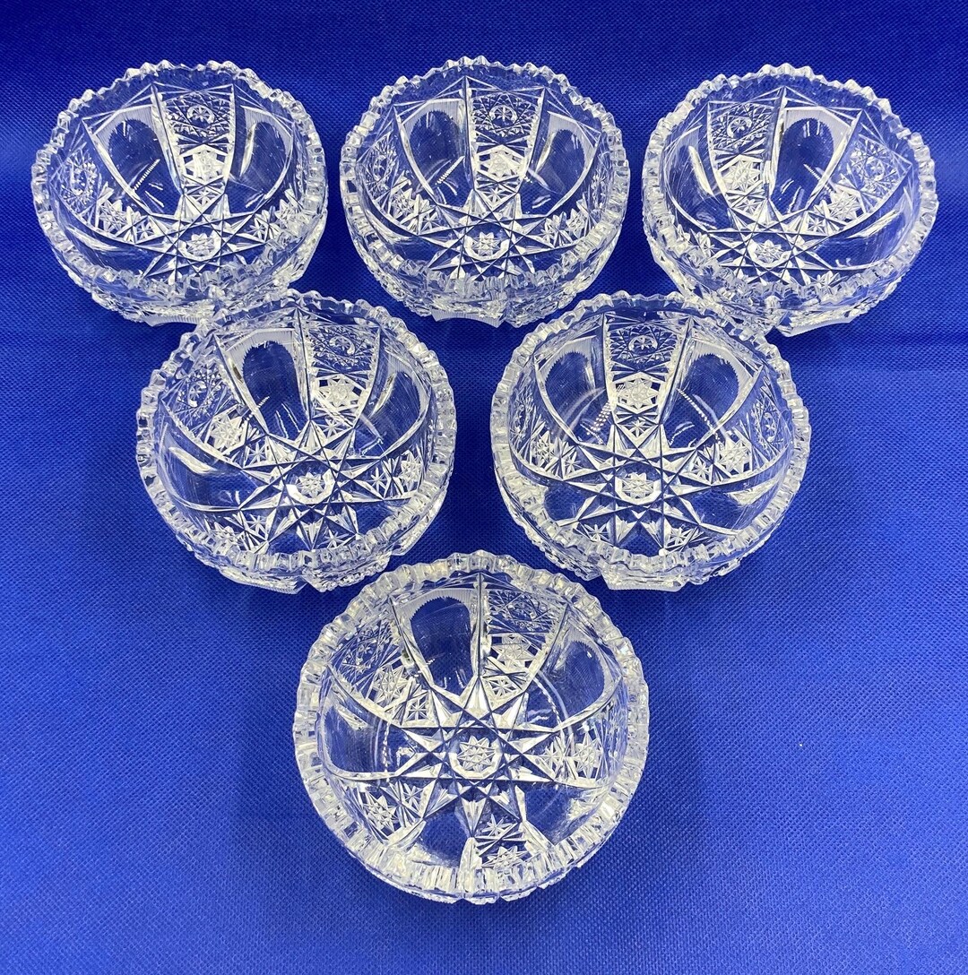 Set of 6 Cut Crystal Fruit Bowls, Berry Bowls, Dessert Bowls - Etsy