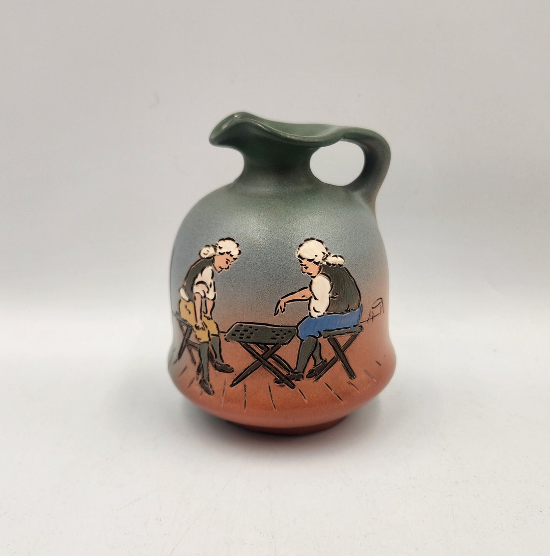Weller Dickens Ware Pottery Jug; Men Playing Checkers Jug - Etsy