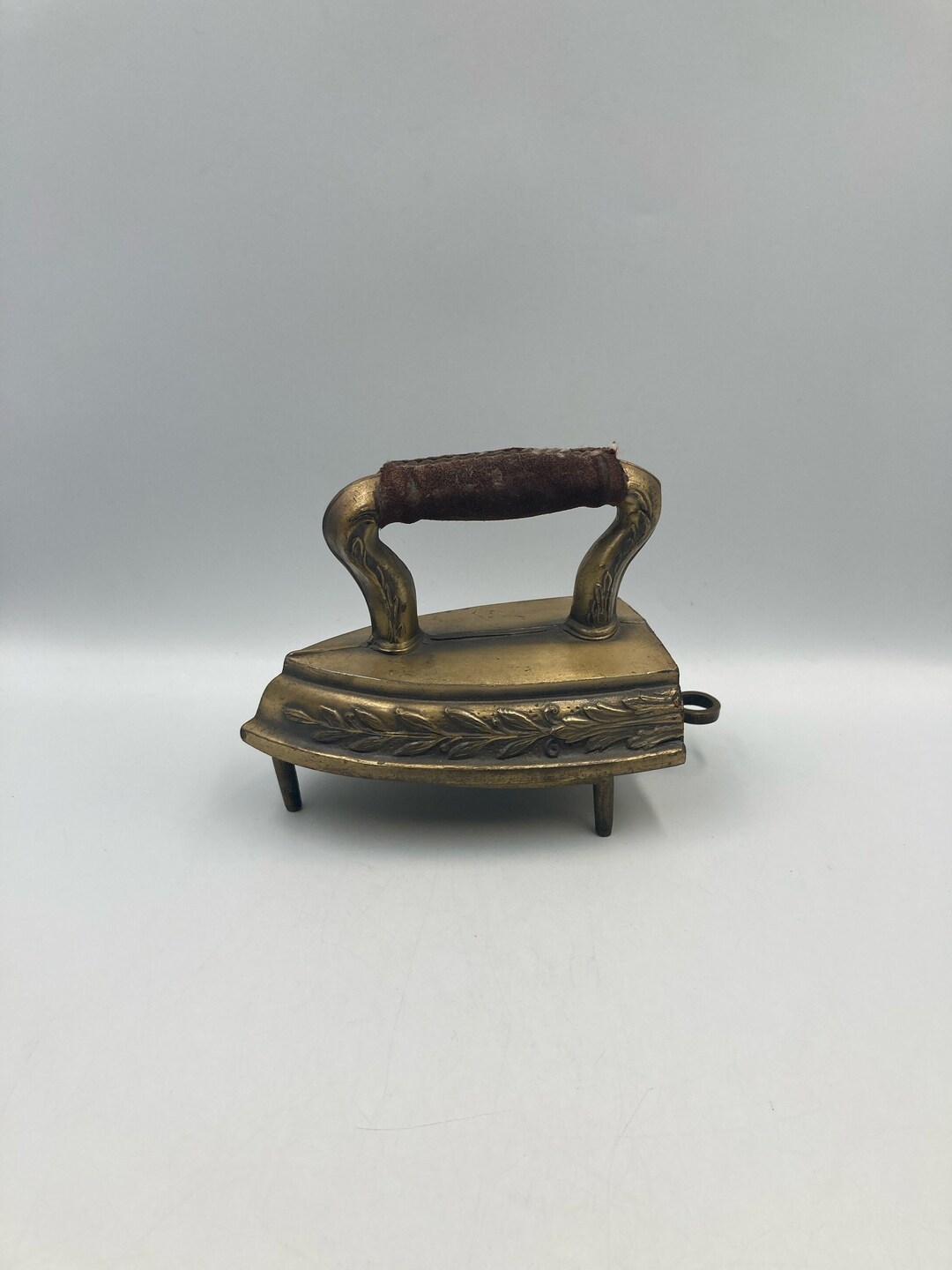 Antique Brass Sad Iron With Leather Handle and Matching Trivet - Etsy