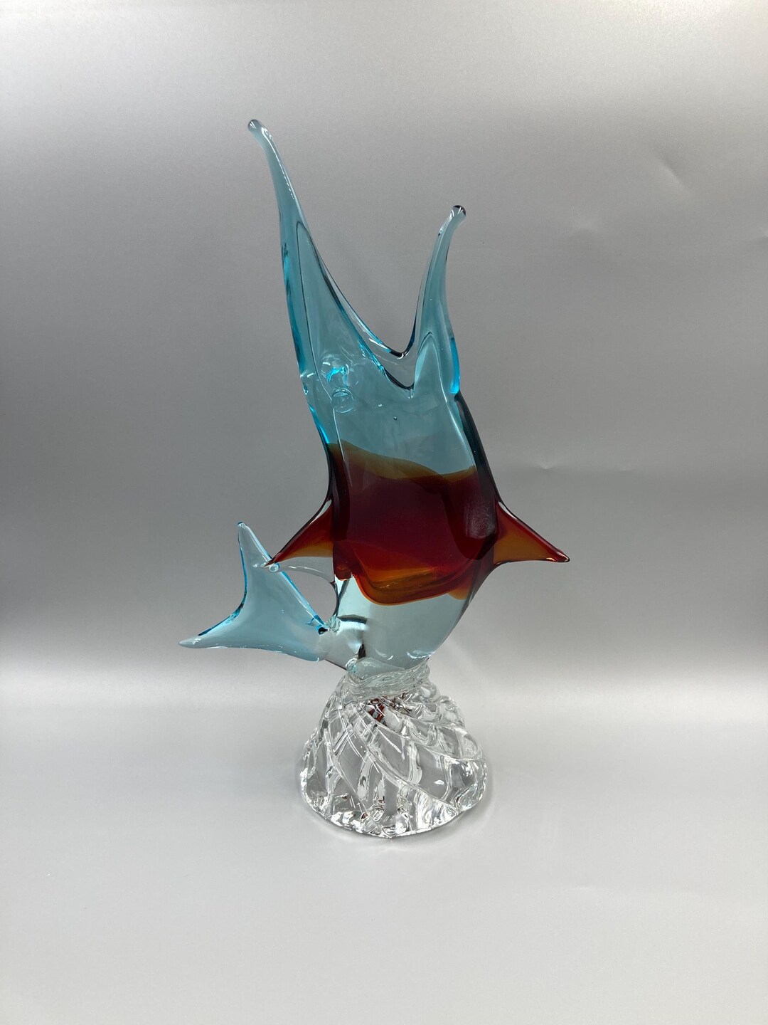 Murano Two Tone Glass Swordfish - Glows Under UV Light - Etsy
