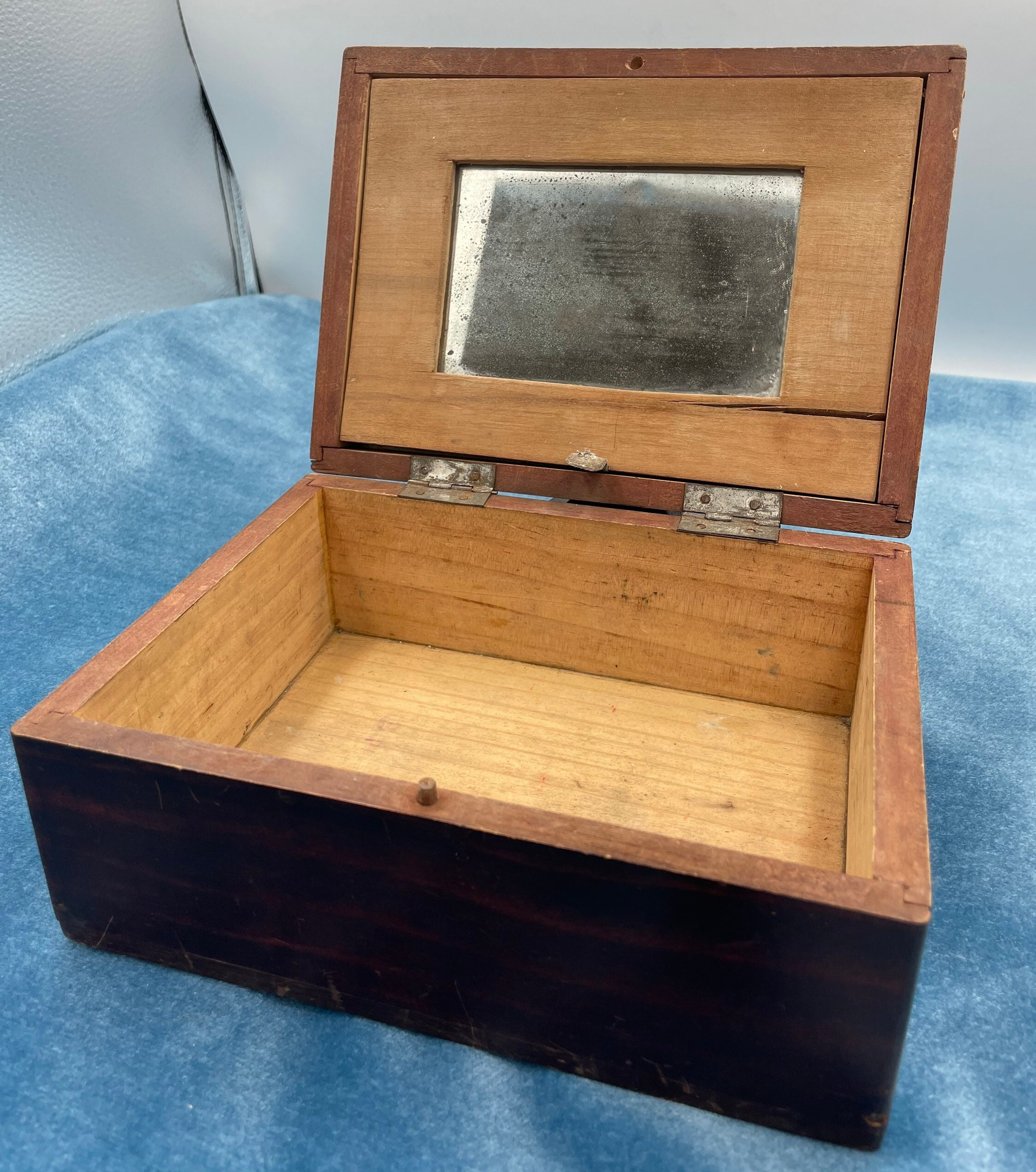 Antique Wooden Travel Shaving Box With Original Mirror - Etsy