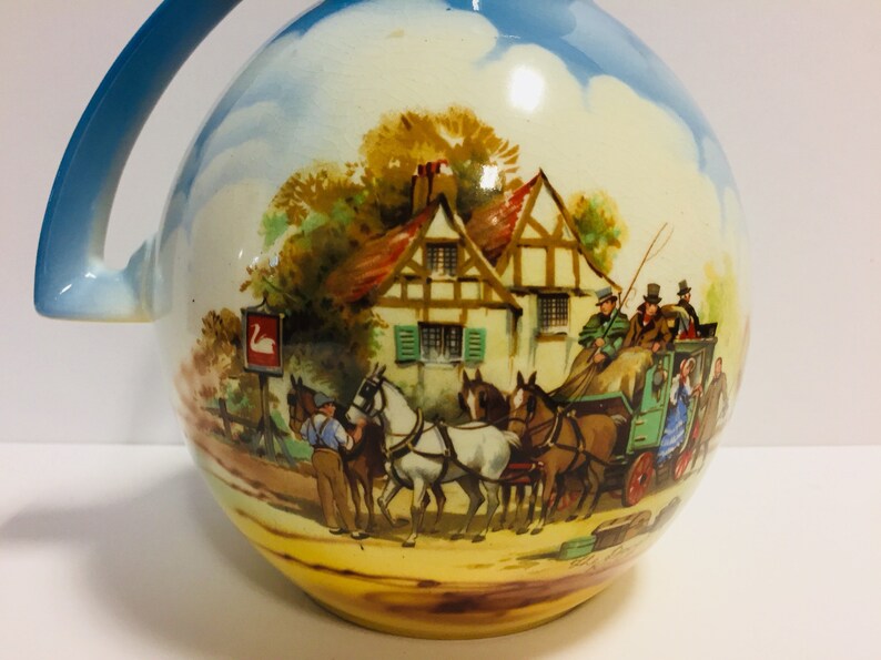 Antique Falcon Ware Pitcher Jug the Dover Road 1920's Art - Etsy