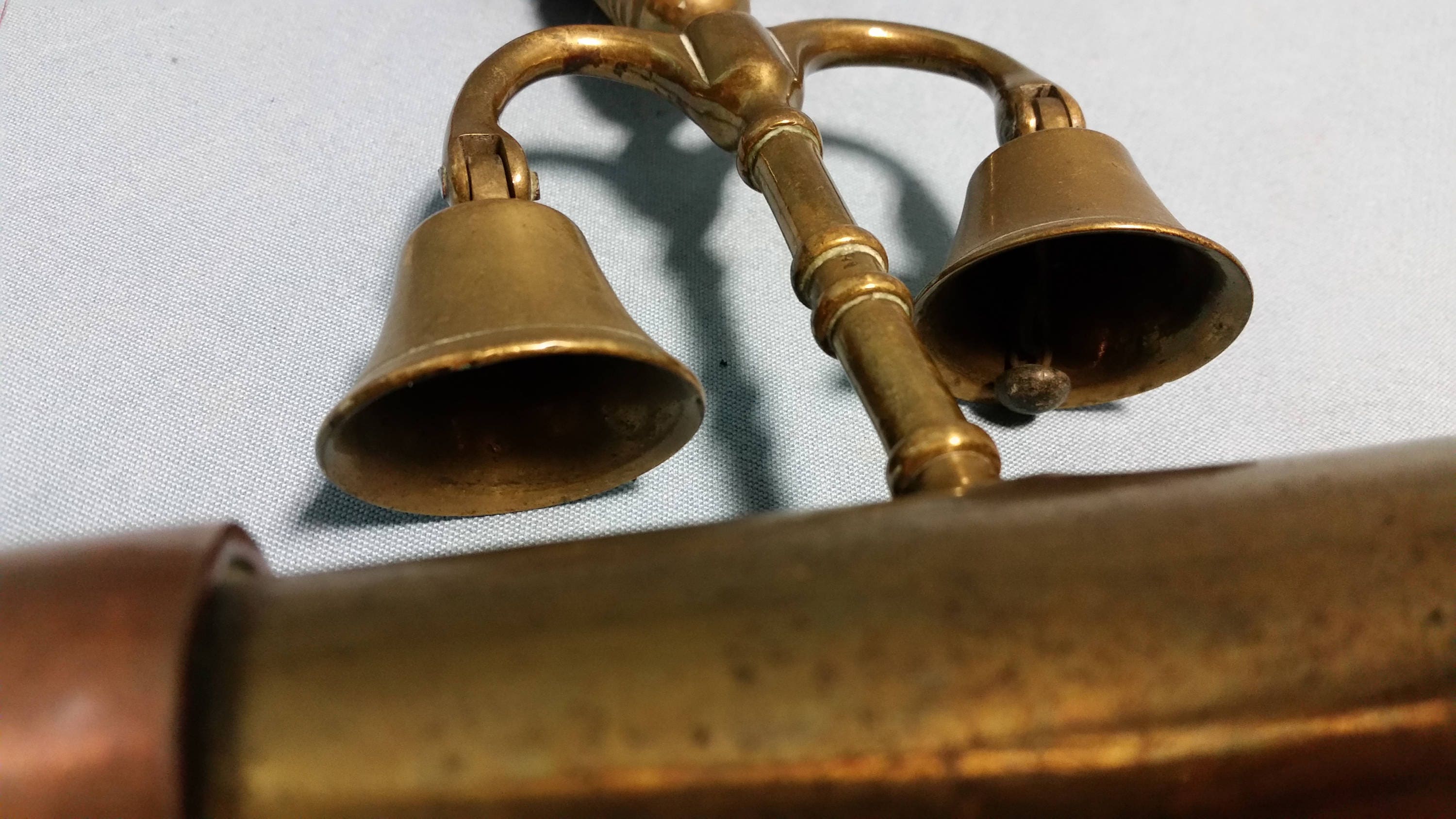 RARE Antique Brass Bell Terret with Plume Bells and Plume | Etsy