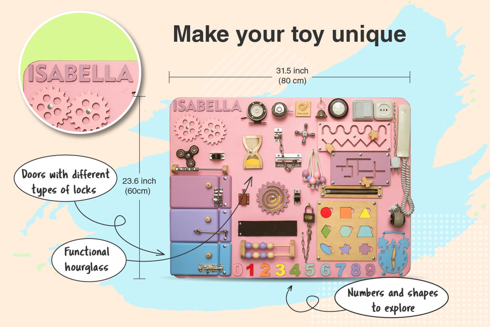 Toddler Busy Board for Girl Activity Board Busy Board Children - Etsy