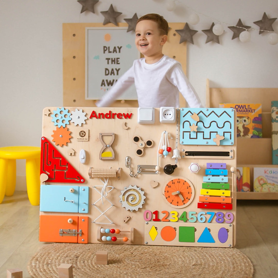 Baby Busy Board, Activity Montessori Toys, Sensory Board, Christmas ...