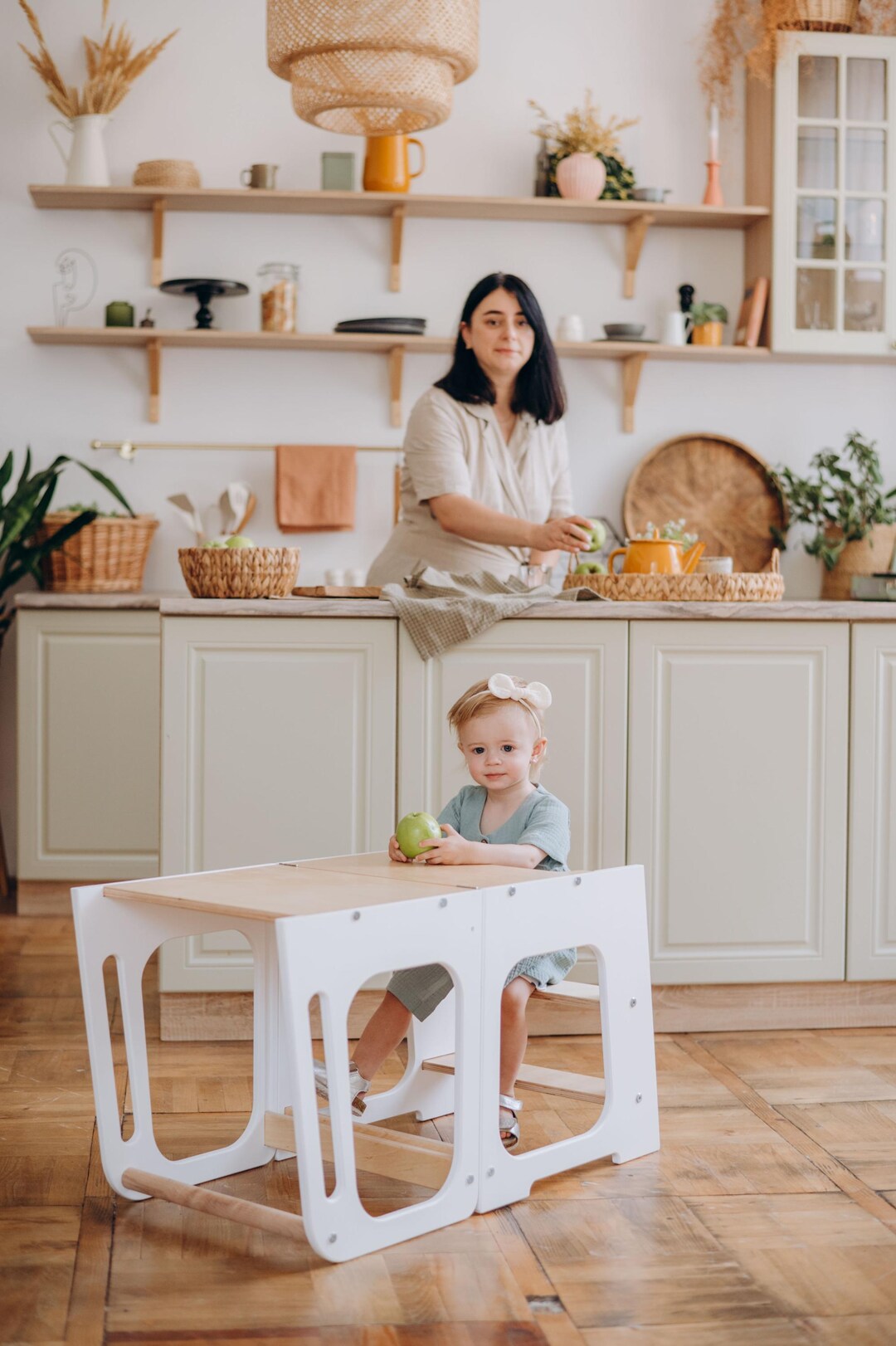 Learning Stool and High Chair Combination, Montessori Furniture, High ...