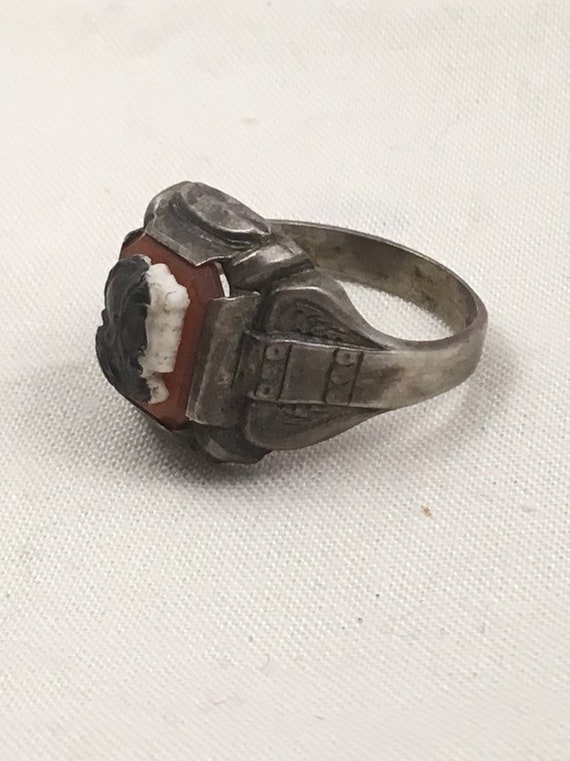 Vintage Centurion Ring with cameo faces of two Roman … - Gem