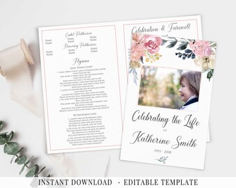 Celebration of life program | Etsy