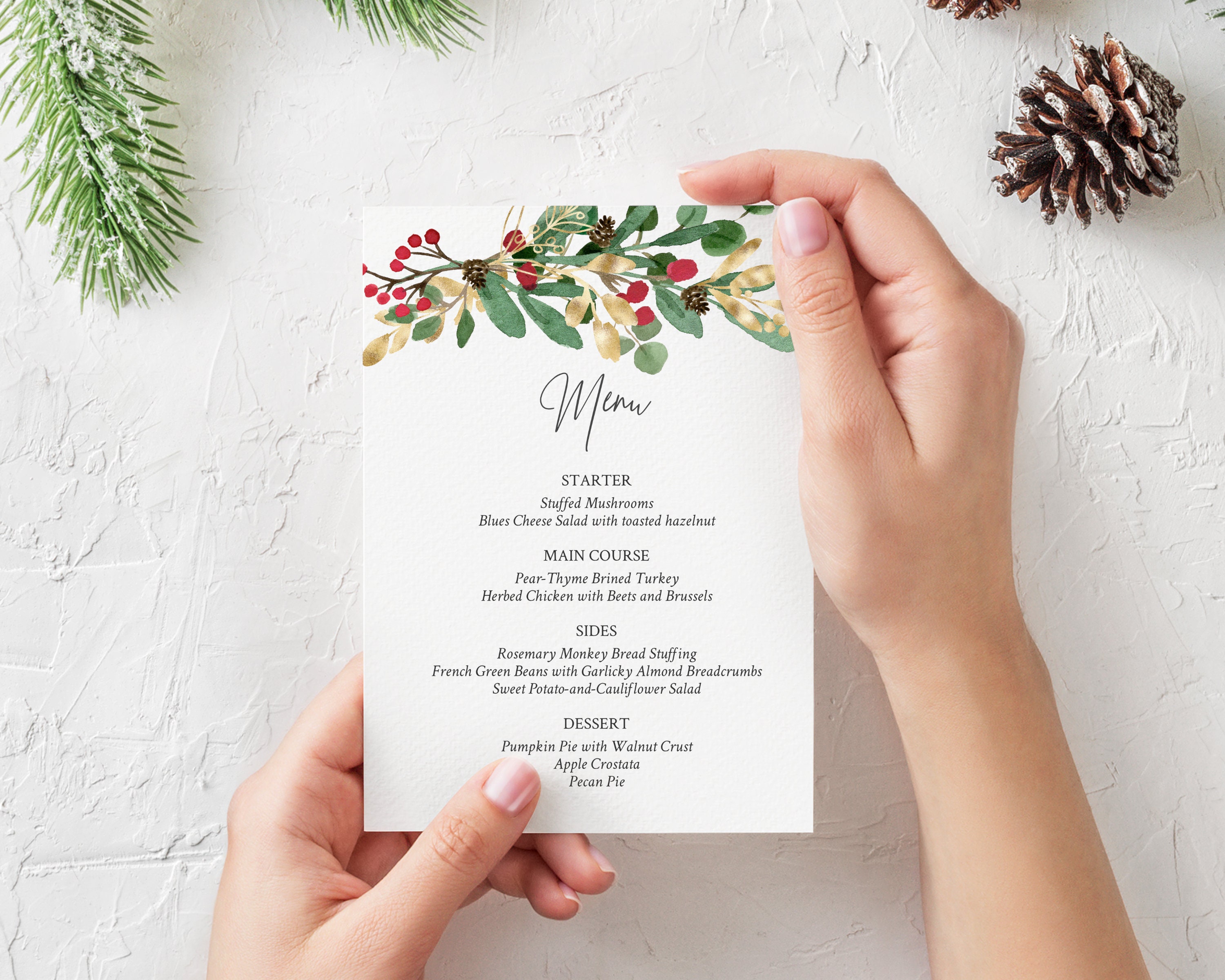 Christmas Menu Printable Editable Template Corjl Christmas - Etsy