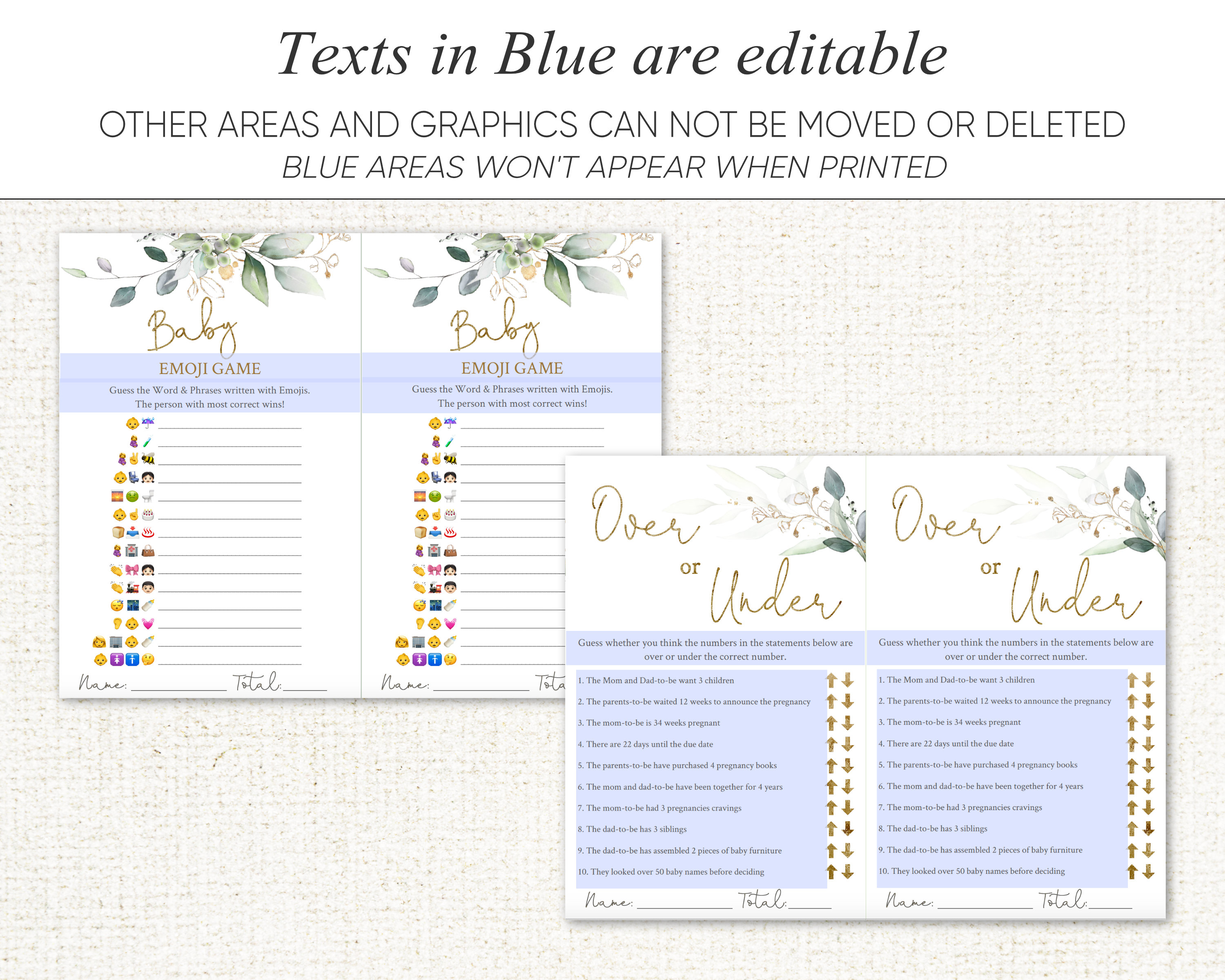 Baby Shower Games Bundle Baby Games Printable Editable Baby - Etsy