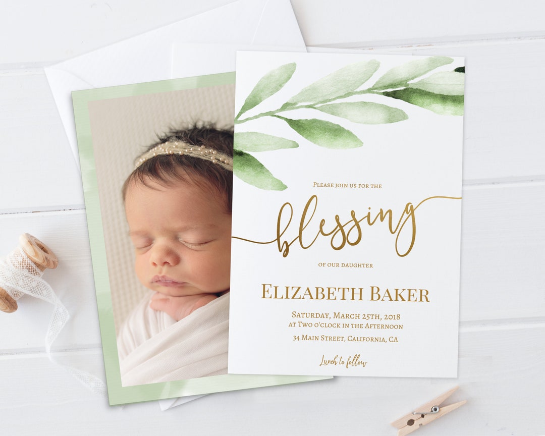Blessing Invitation, Printable Template, LDS Neutral Blessing Invite ...