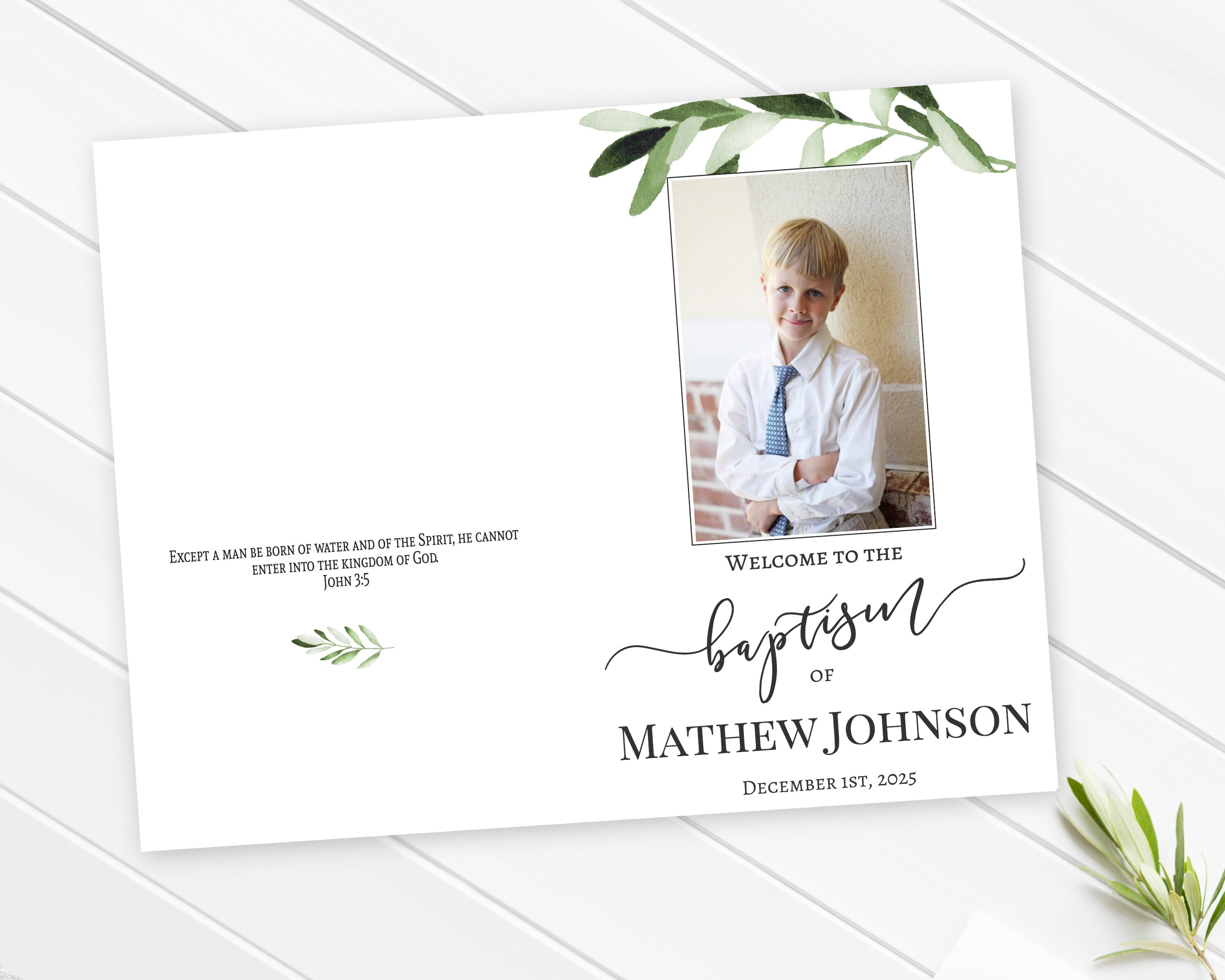 LDS Baptism Program Printable With Picture Editable - Etsy