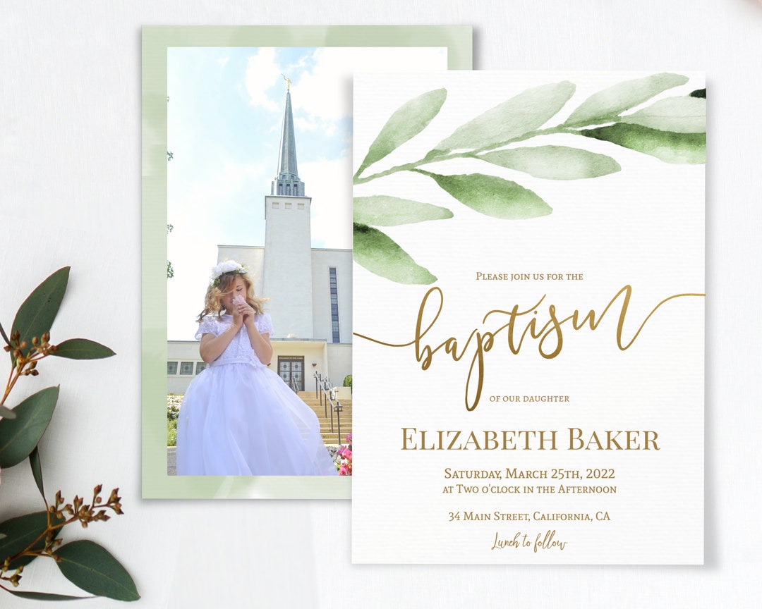 Baptism Invitation, Printable Template, LDS Girl Baptism Invite ...