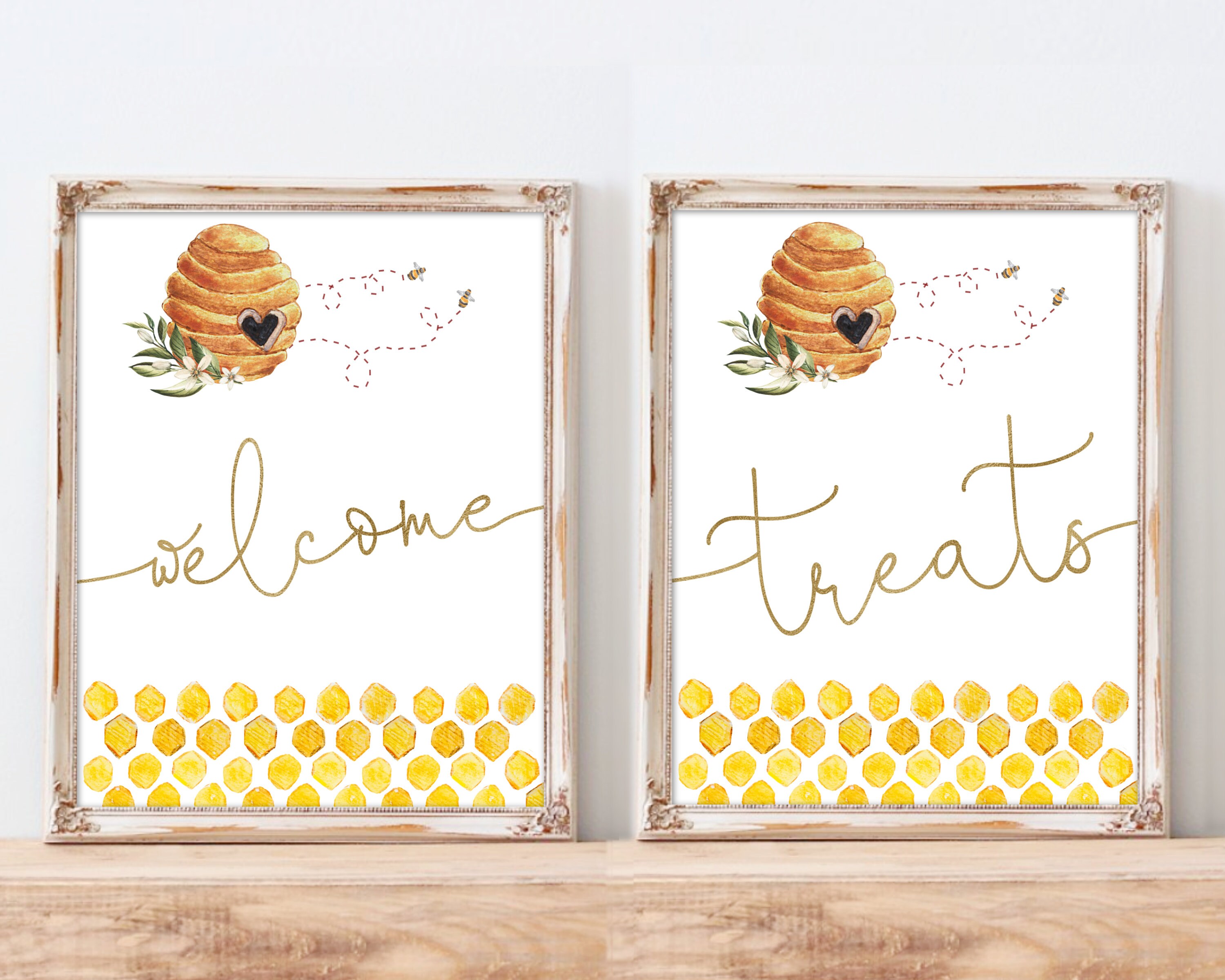 Bee Baby Shower Signs Bundle Printable Babee Shower Decor - Etsy