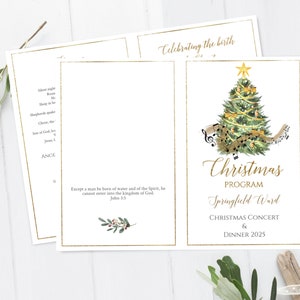 Christmas Concert Program Template: Foldable Printable (digital ...