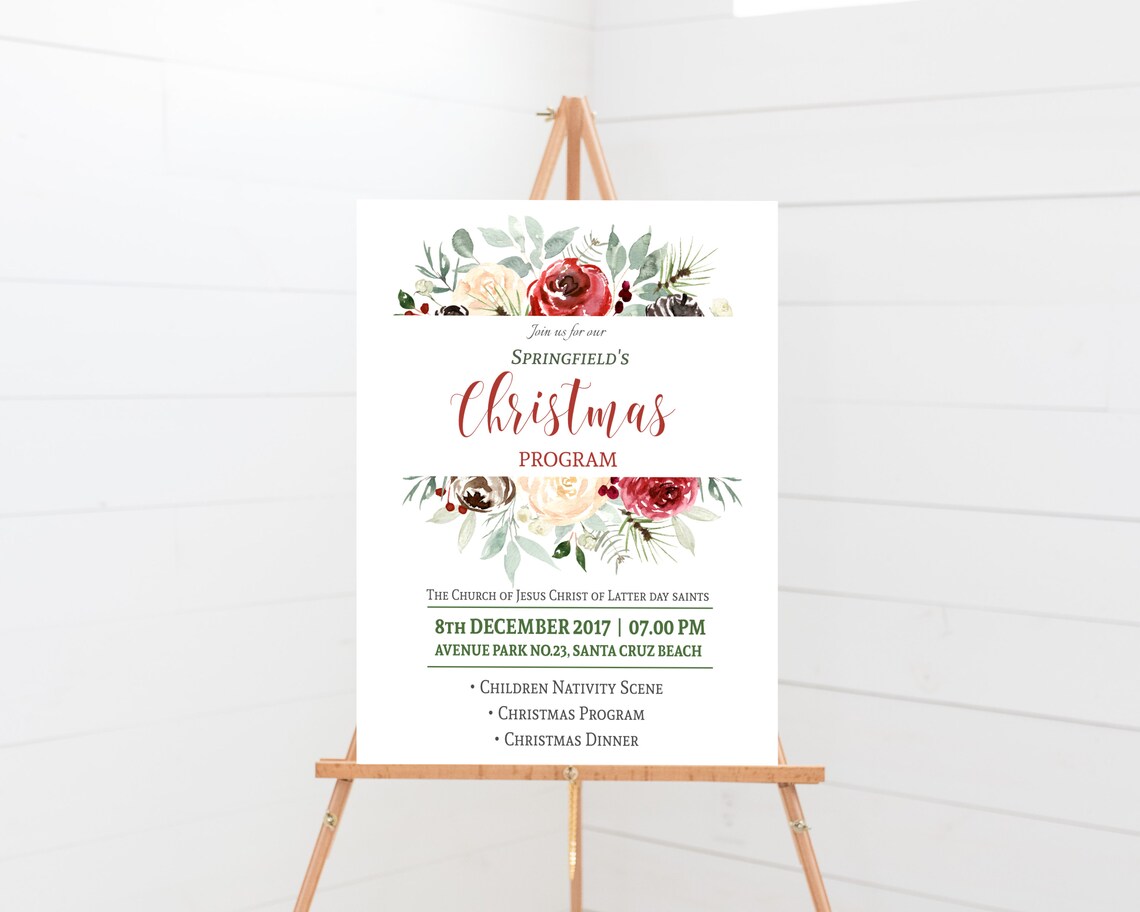 Christmas Program Invitation Poster Printable Editable - Etsy