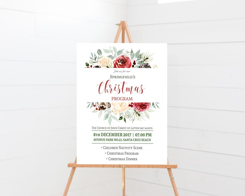 Christmas Program Invitation Poster Printable Editable - Etsy