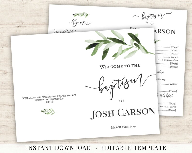  Lds Baptism Program Template Google Docs 