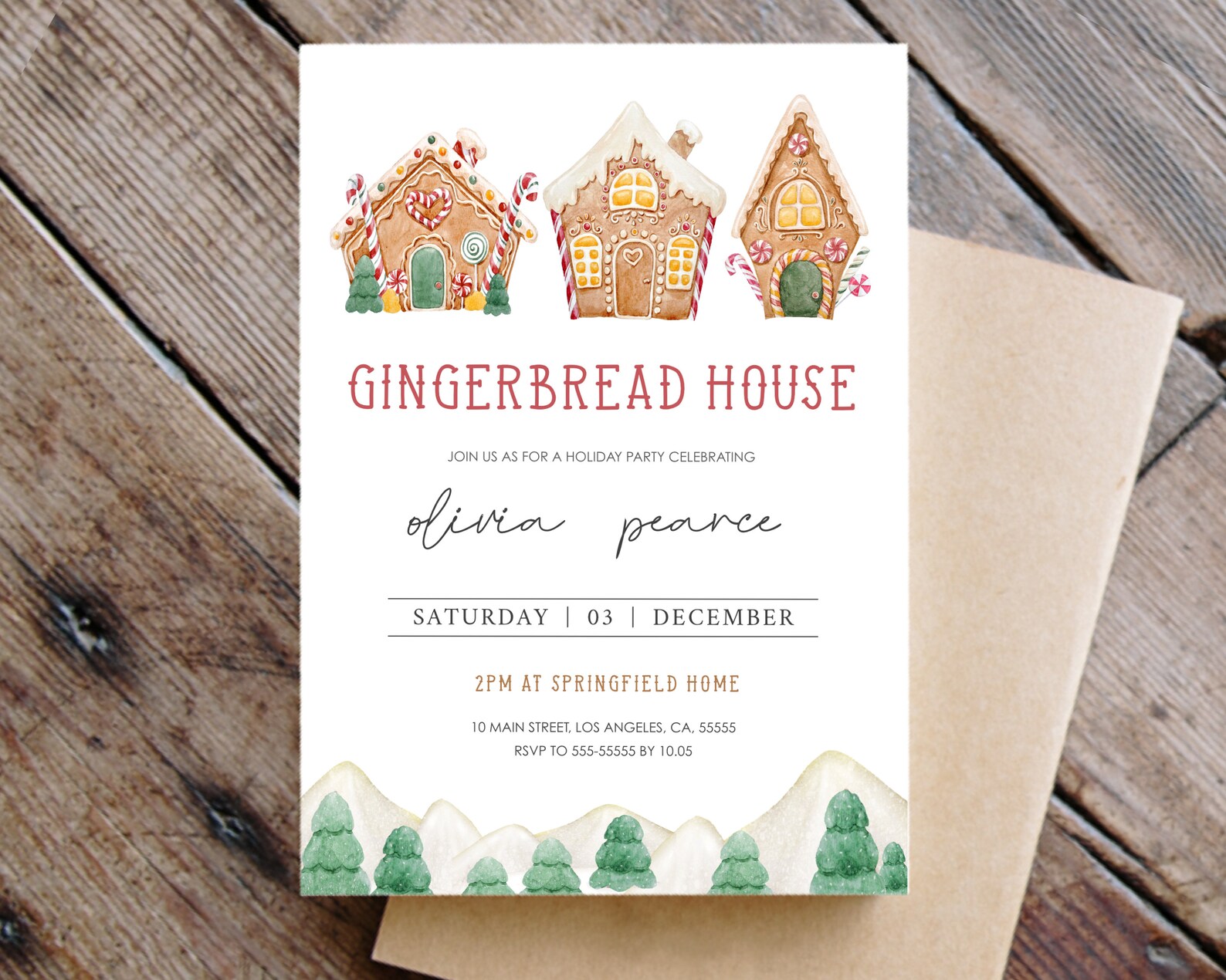 Gingerbread House Party Invitation Printable Christmas Party - Etsy