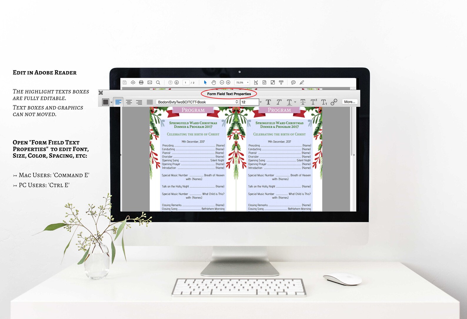 Christmas Program Editable Template Christmas Natividad | Etsy