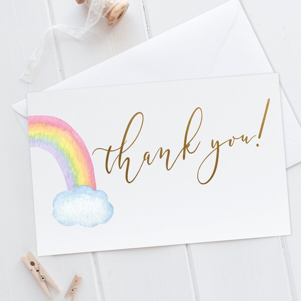Rainbow Thank You - Etsy