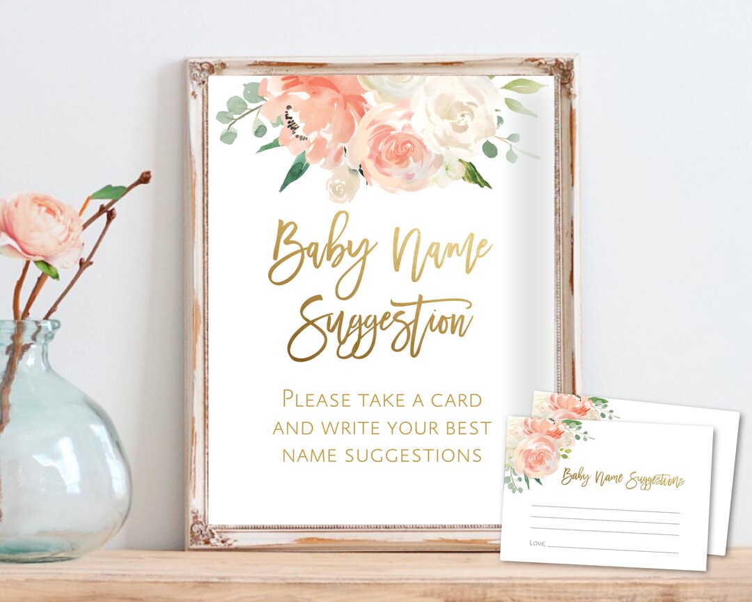 Baby Name Suggestions Sign Printable Baby Shower Game Editable Template ...