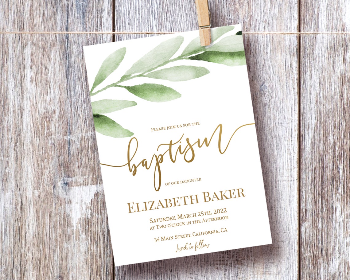 Baptism Invitation Printable Template LDS Girl Baptism | Etsy