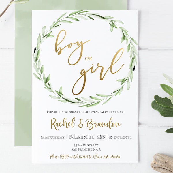 Gender Reveal Invite - Etsy
