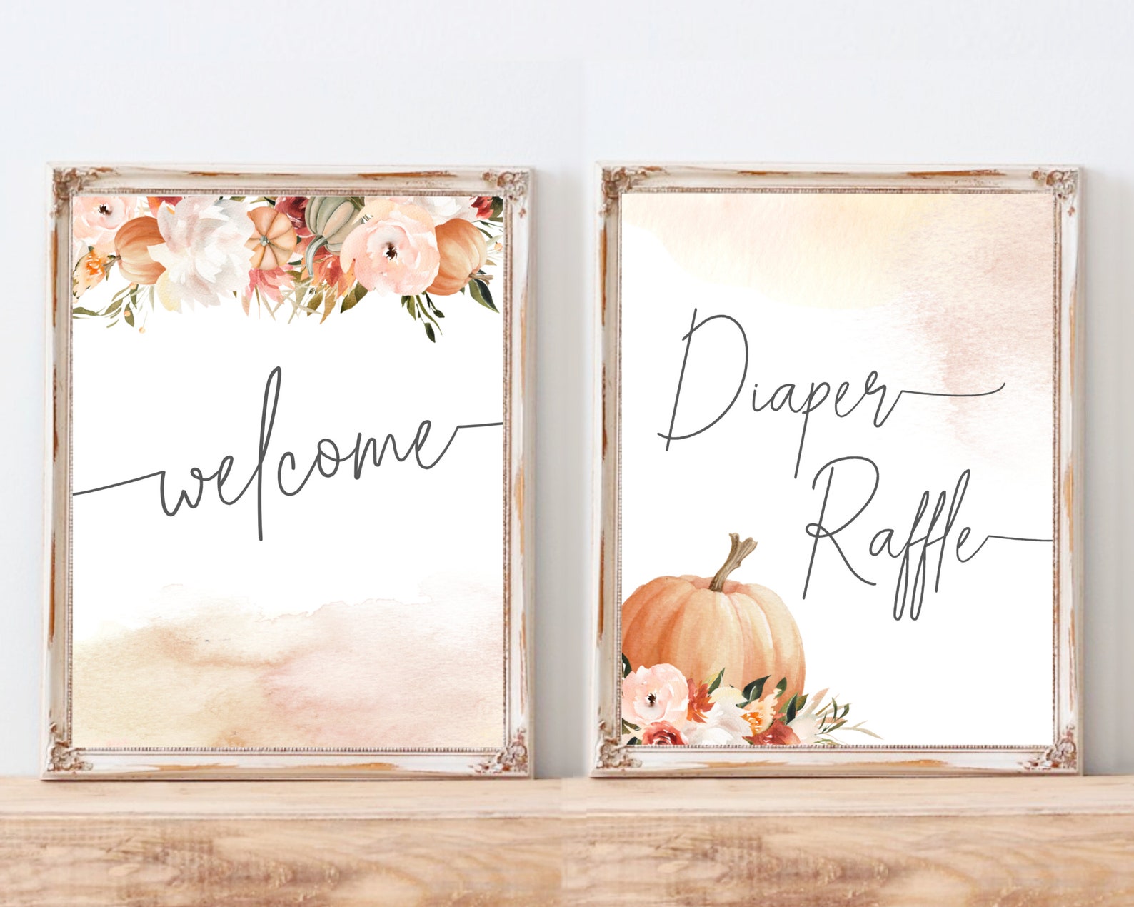 Fall Pumpkin Baby Shower Signs Bundle Signage Set Printable - Etsy