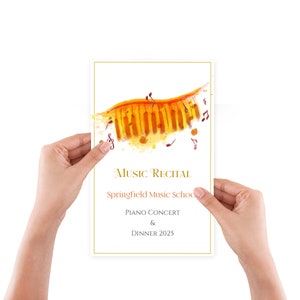 Music Recital Program Editable Template, Piano Music Notes, Music ...