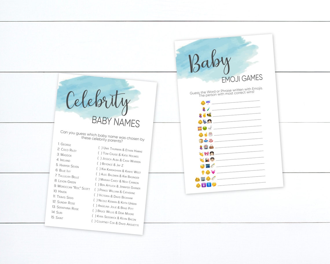 Baby Shower Games Printable Boy's Baby Shower Turquoise - Etsy
