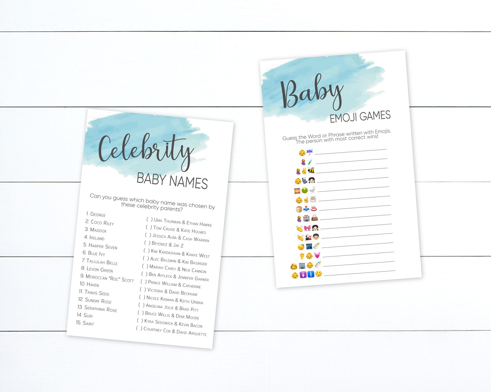 Baby Shower Games Printable Boy's Baby Shower Turquoise - Etsy