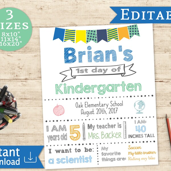 First Day of School Sign Printable - Etsy