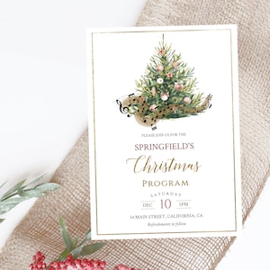 Christmas Music Concert Invitation: Editable Tree Program Template ...