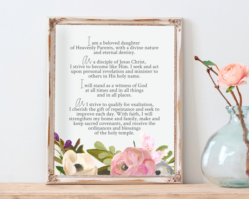 NEW Young Women Theme Poster LDS YW Theme Sign Printable - Etsy