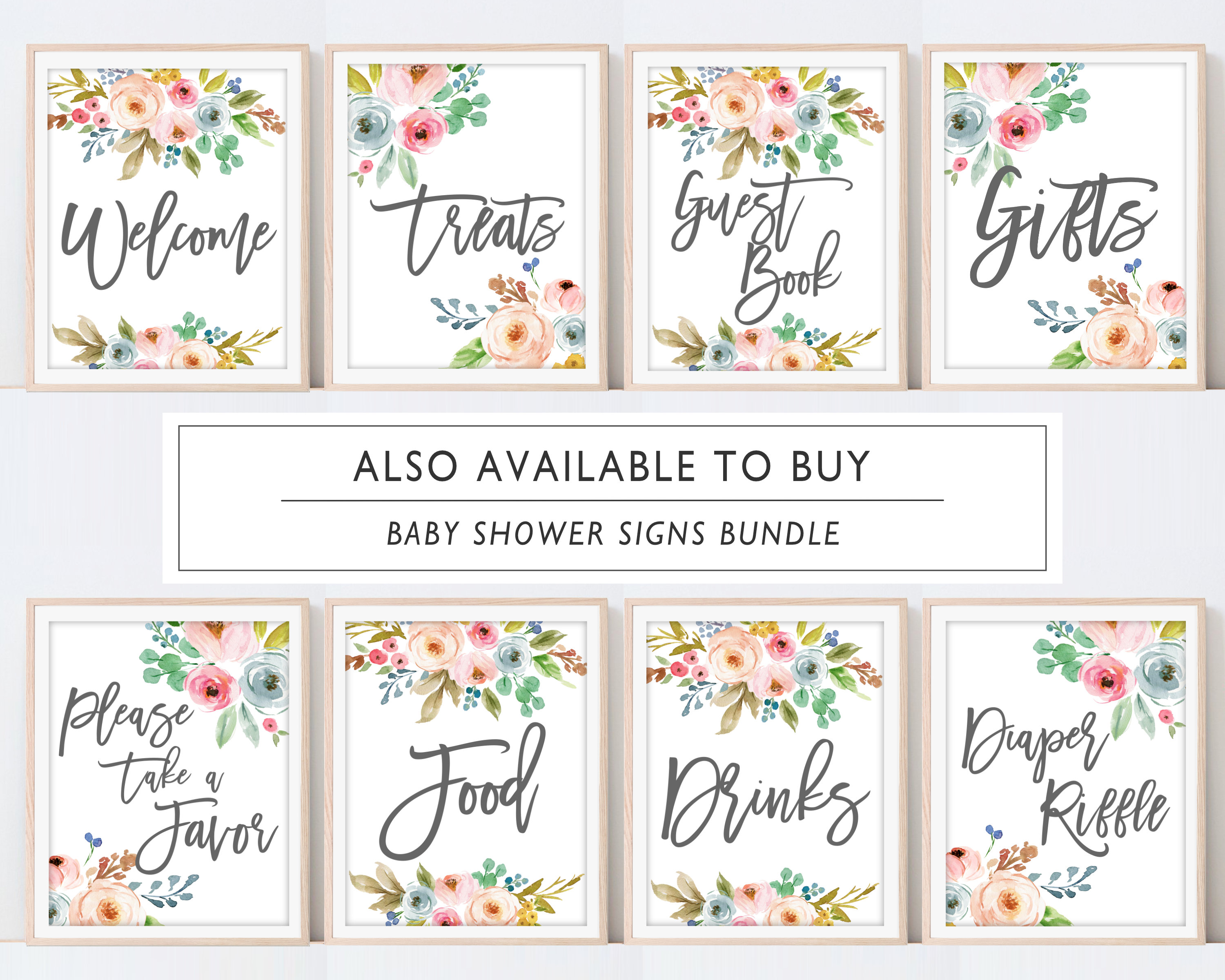 Watercolor Floral Baby Shower Games Bundle (digital Download) - Etsy