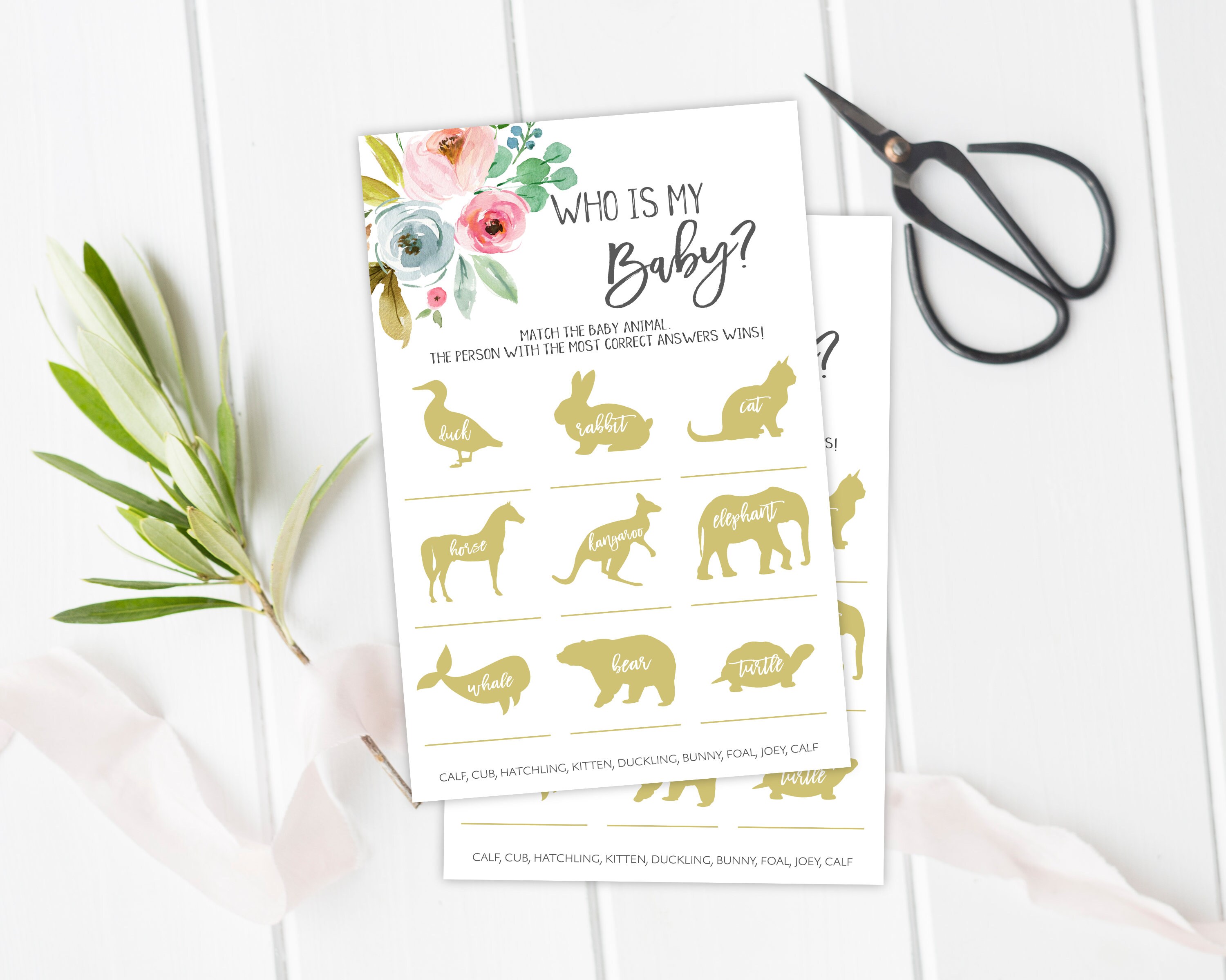 Watercolor Floral Baby Shower Games Bundle (digital Download) - Etsy