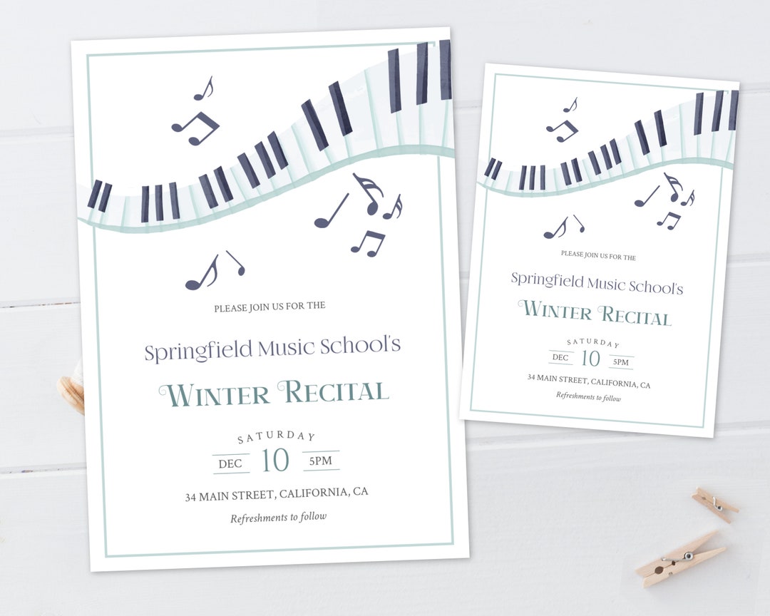 Watercolor Music Recital Invitation Template (digital Download) - Etsy