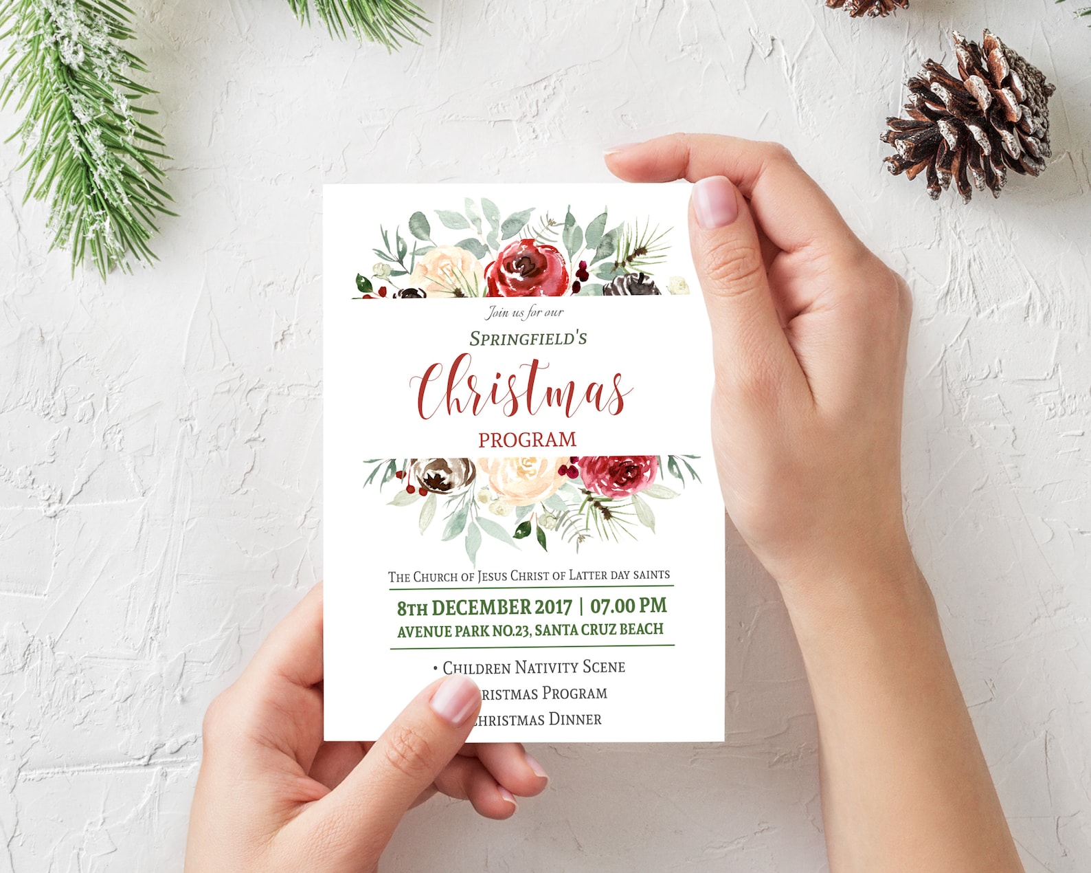 Christmas Program Invitation Poster Printable Editable | Etsy