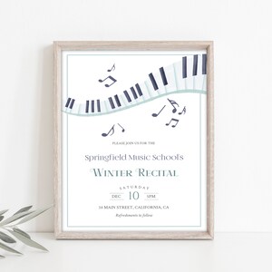 Watercolor Music Recital Invitation Template (digital Download) - Etsy