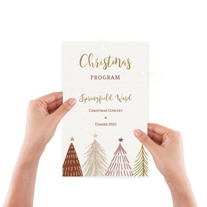 Christmas Program Editable Template, Christmas Tree Boho, Dinner ...