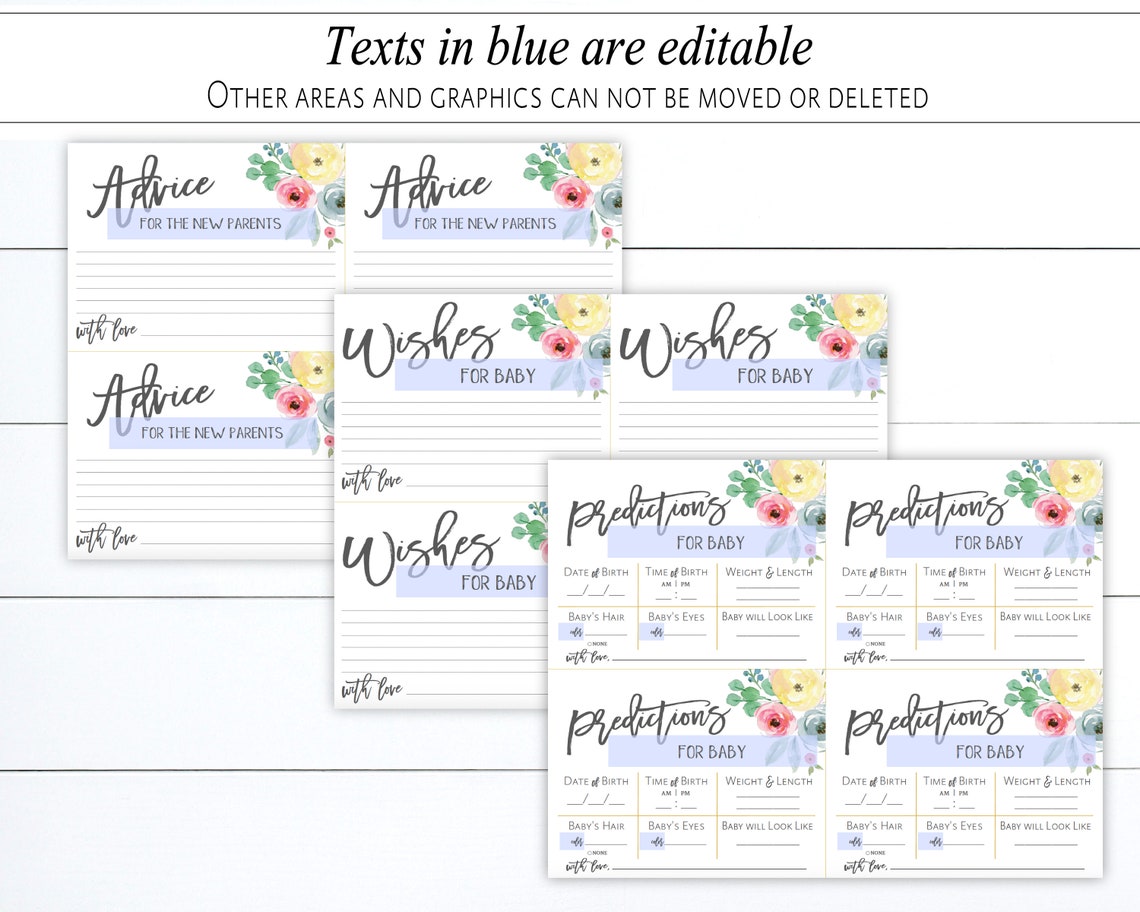 Watercolor Floral Baby Shower Games Bundle (digital Download) - Etsy