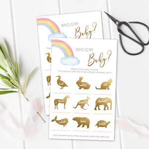Rainbow Baby Shower Games Bundle Baby Games Printable Editable Template ...